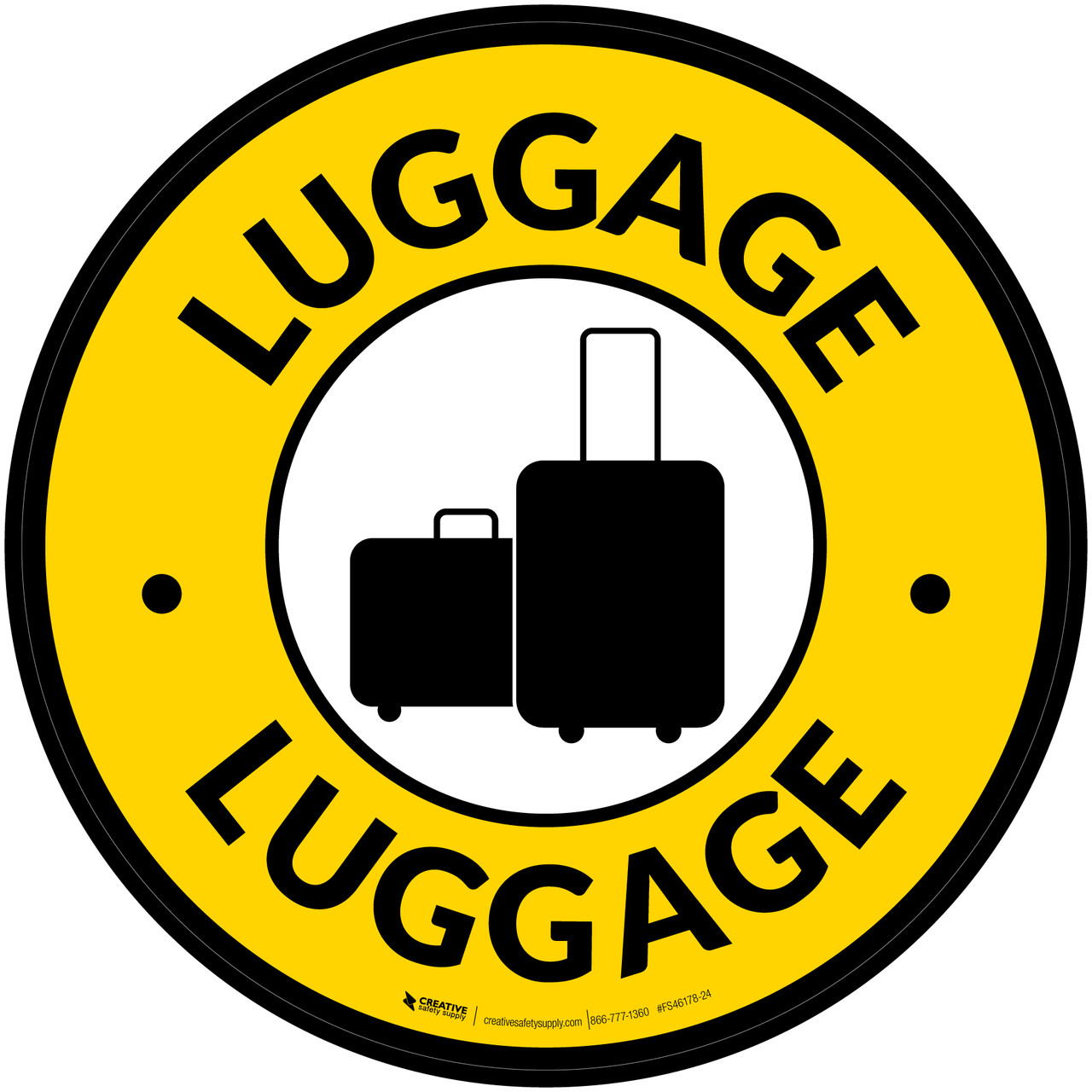 Luggage with Icon Circle - Floor Sign