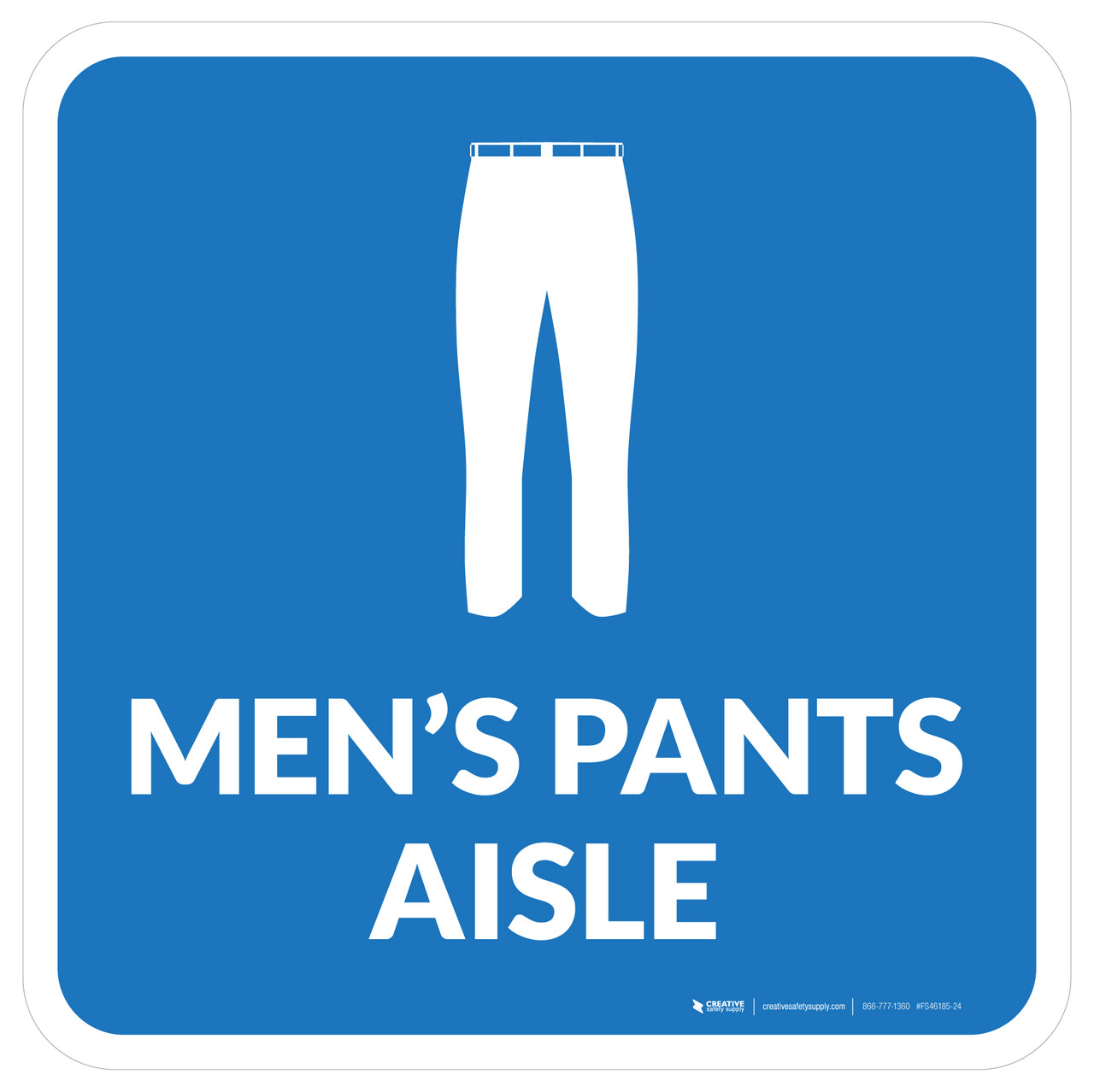 Mens Pants Aisle with Icon Square - Floor Sign