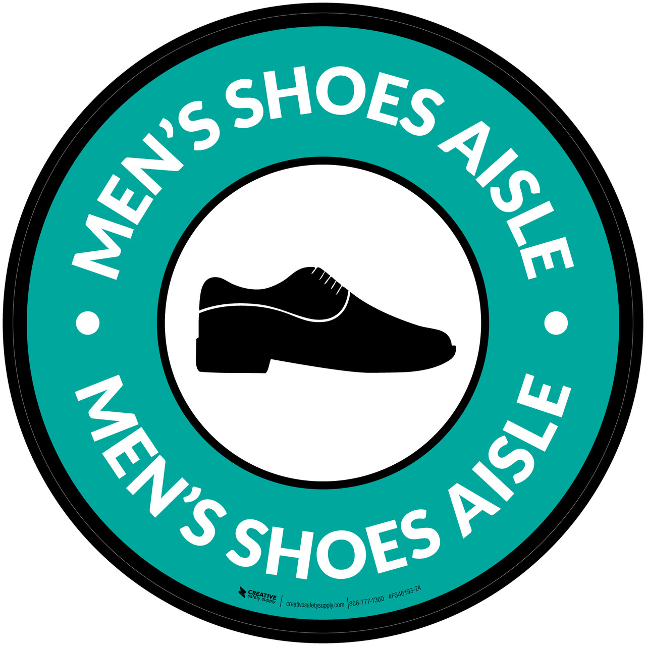 Mens Shoes Aisle with Icon Circle - Floor Sign | Creative Safety Supply