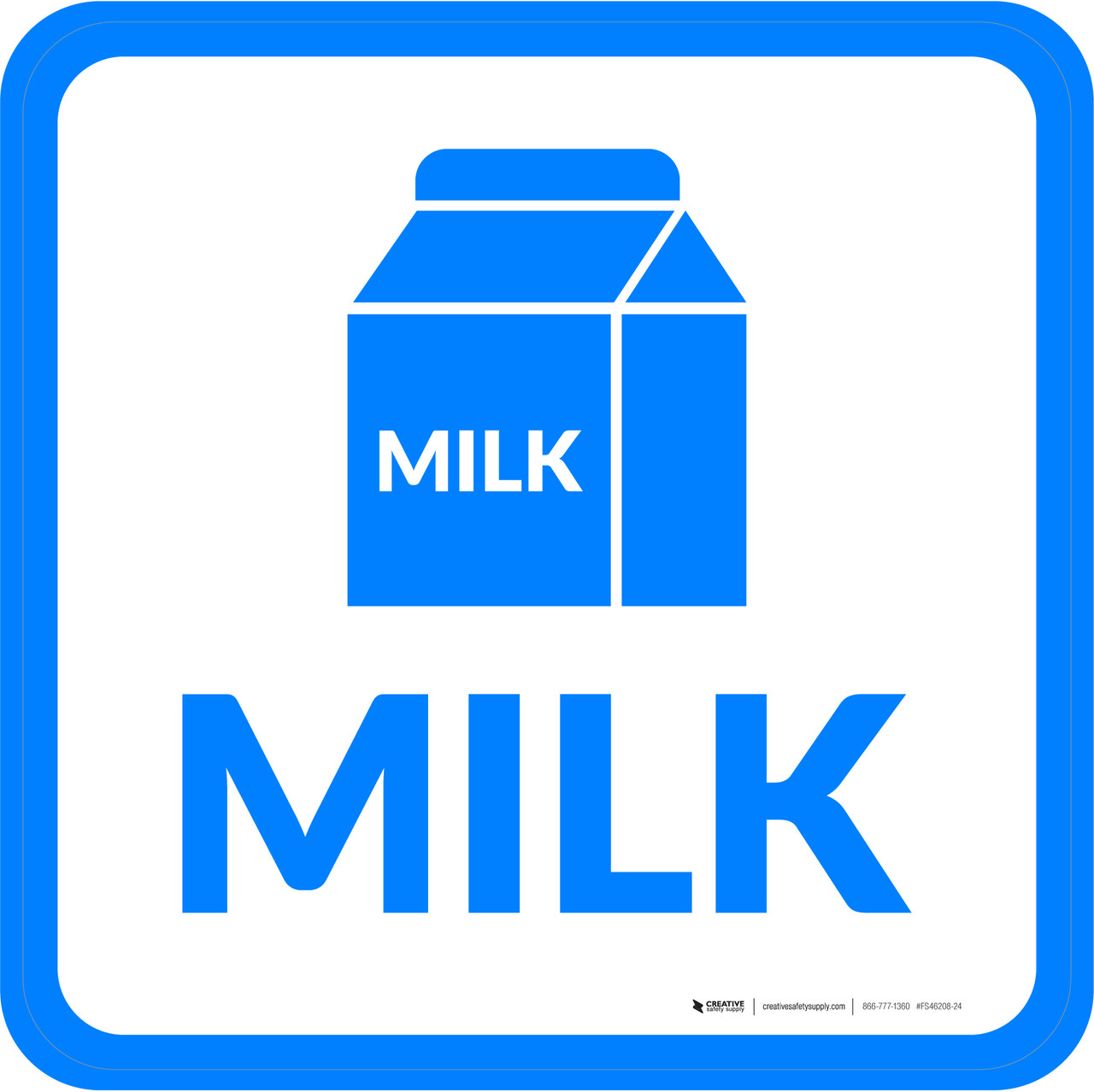Milk with Icon Square - Floor Sign