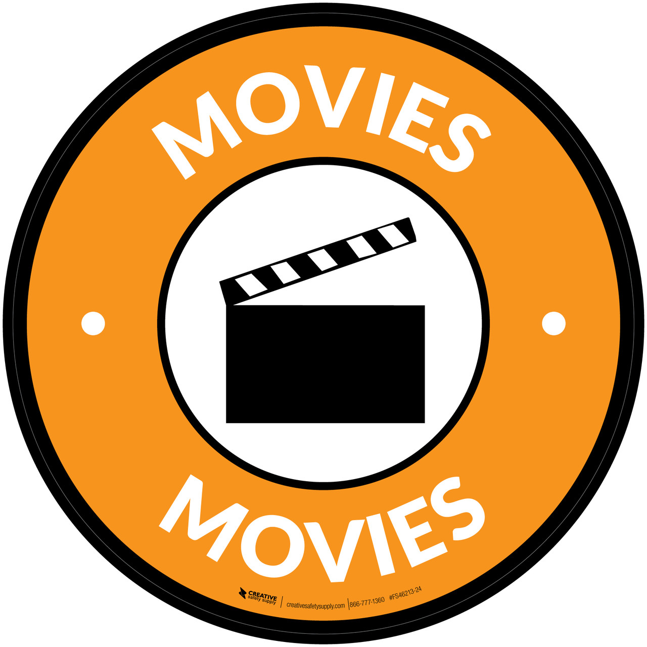 Movies with Icon Circle - Floor Sign | Creative Safety Supply