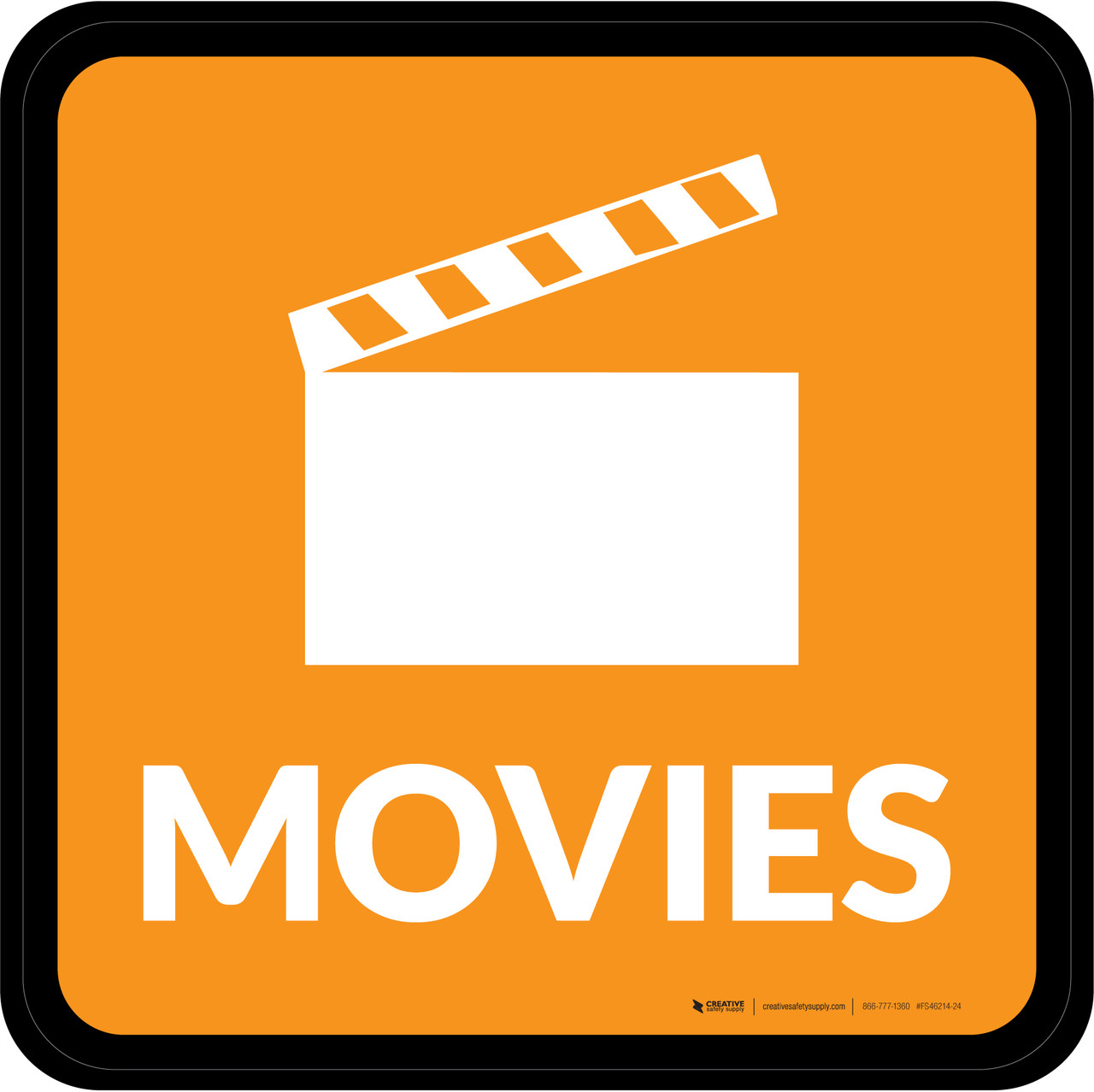 Movies with Icon Square - Floor Sign | Creative Safety Supply