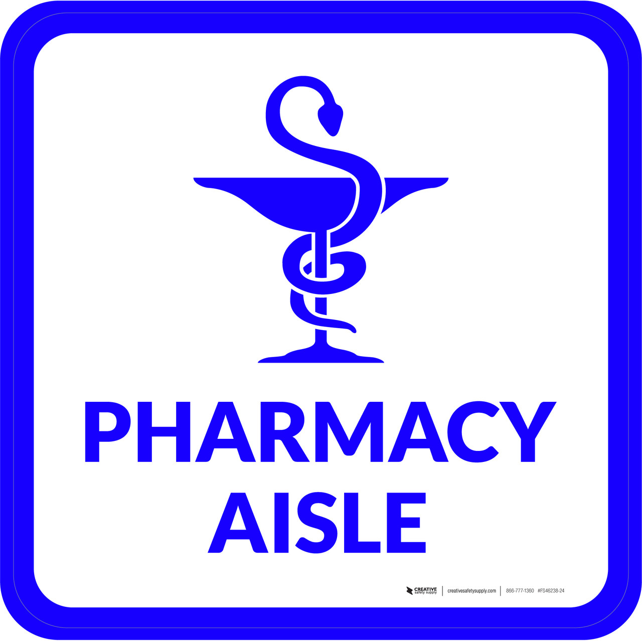 Pharmacy Aisle with Icon Square - Floor Sign | Creative Safety Supply