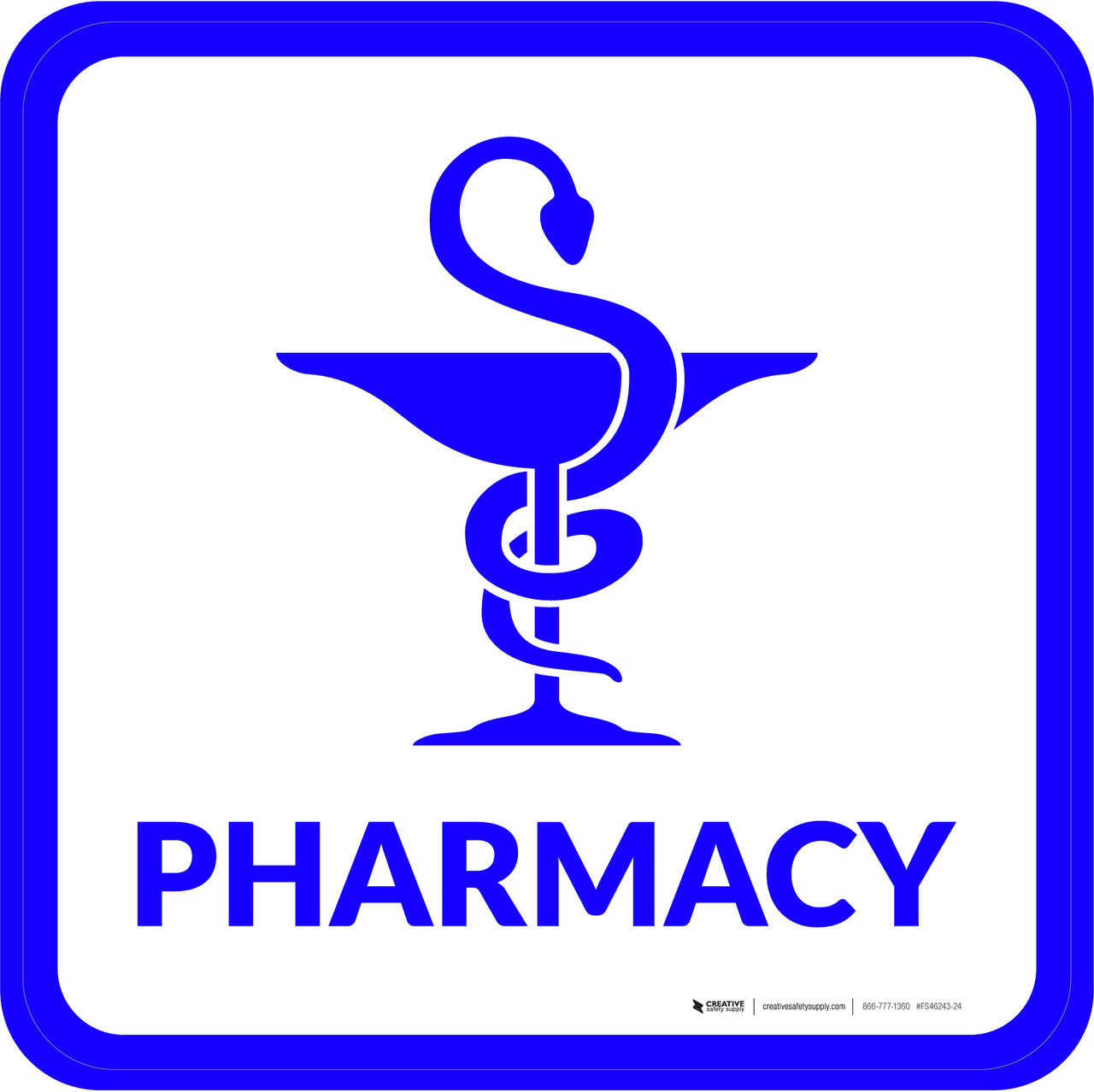 Pharmacy with Icon Square - Floor Sign