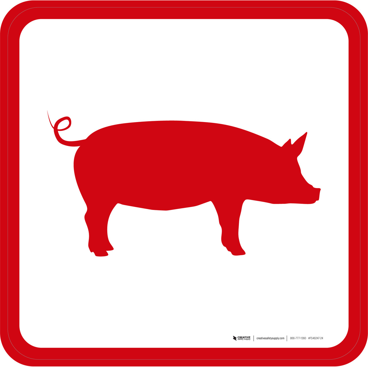 Pork Icon Square - Floor Sign