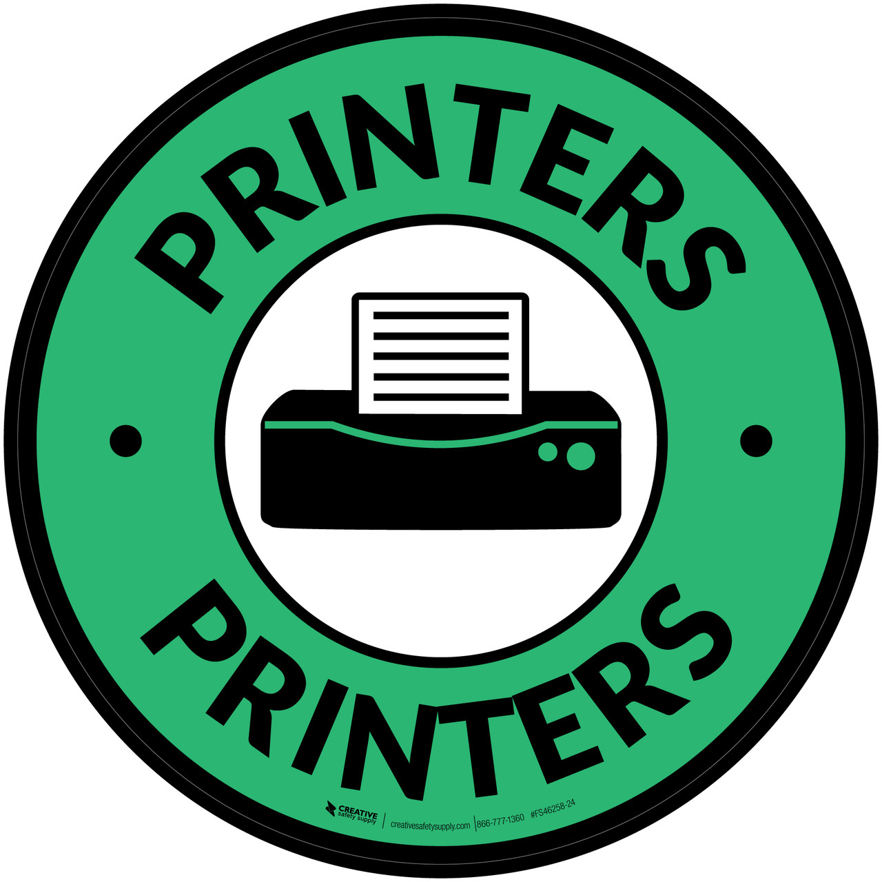 Printers with Icon Circle - Floor Sign