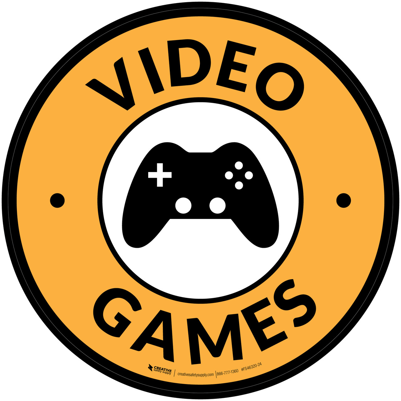 Video Games with Icon Circle - Floor Sign