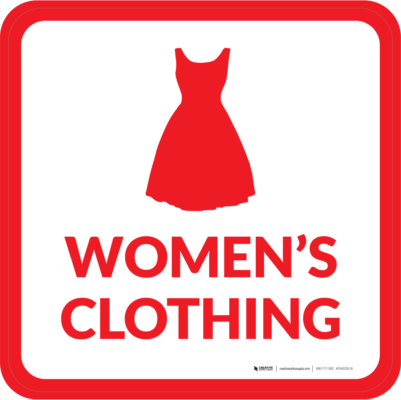 Womens Clothing with Icon Square - Floor Sign