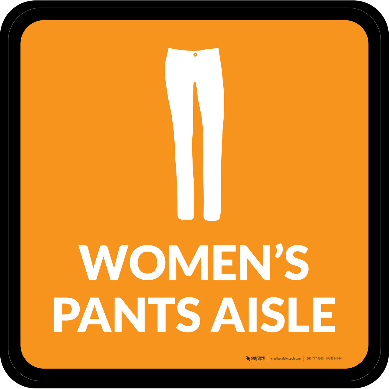 Womens Pants Aisle with Icon Square - Floor Sign