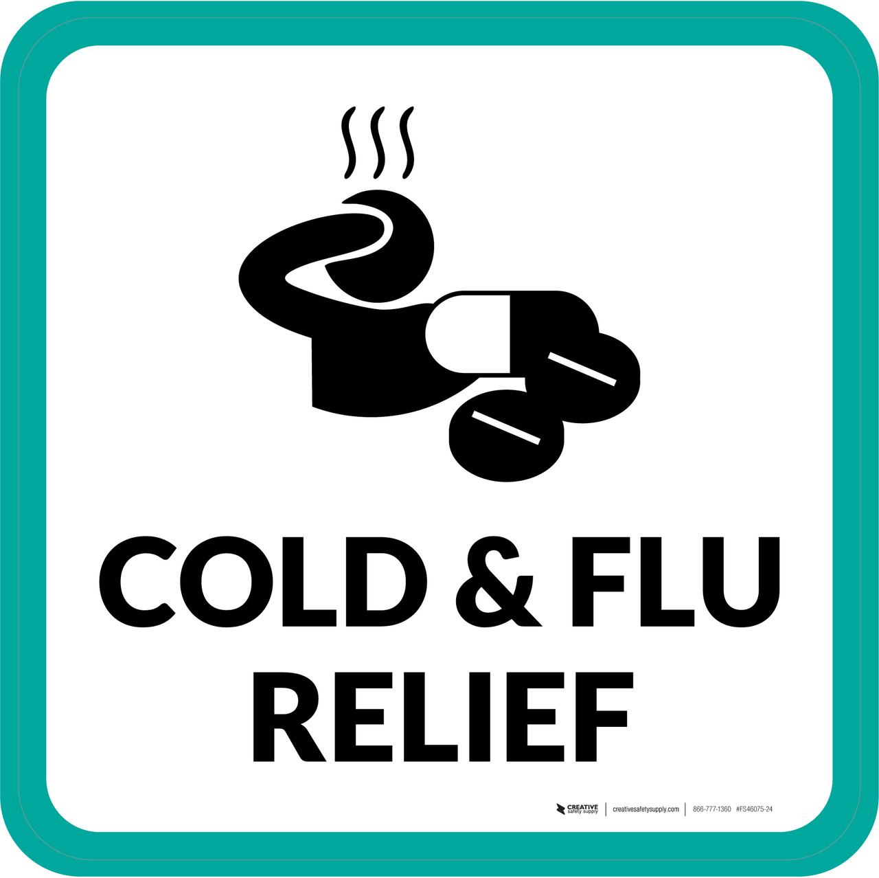 Cold & Flu Relief with Icon Square - Floor Sign