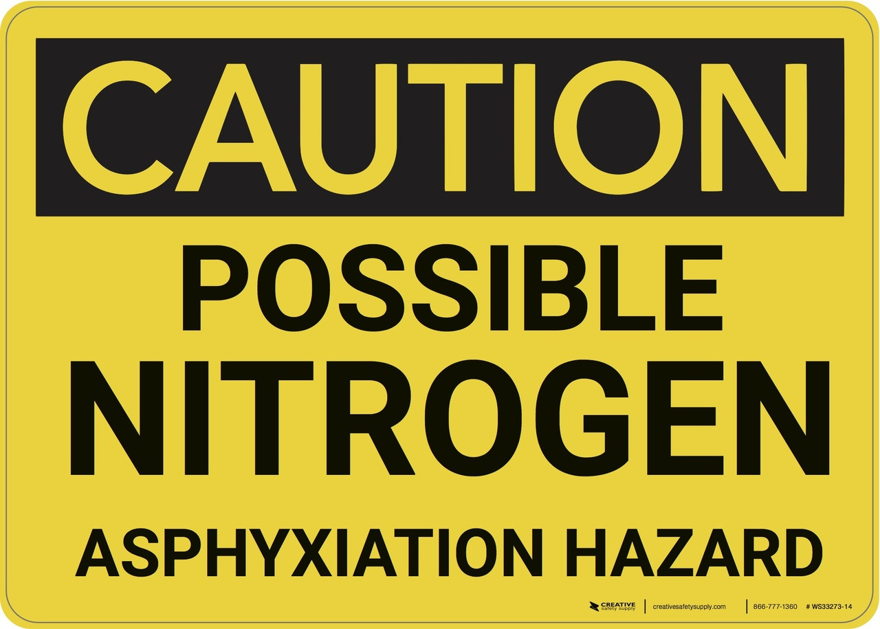 Caution: Possible Nitrogen Asphyciation Hazard - Wall Sign | Creative ...