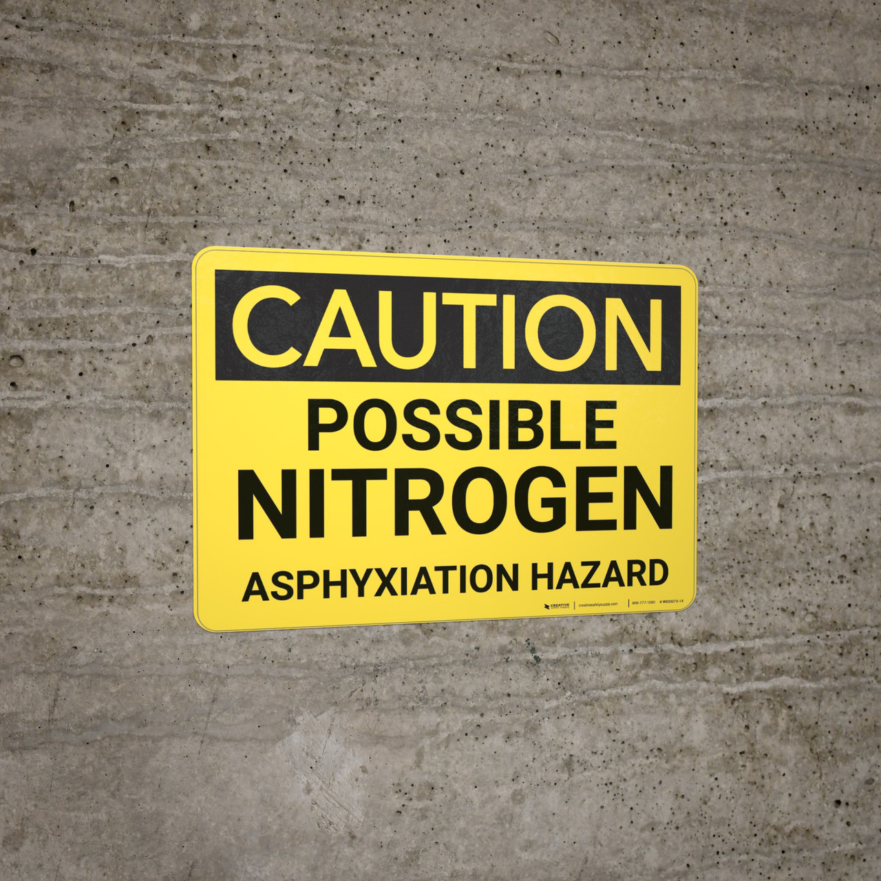 Caution: Possible Nitrogen Asphyciation Hazard - Wall Sign | Creative ...