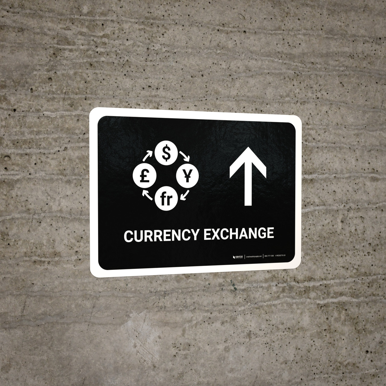 Currency Exchange With Up Arrow Black Landscape - Wall Sign | Creative ...