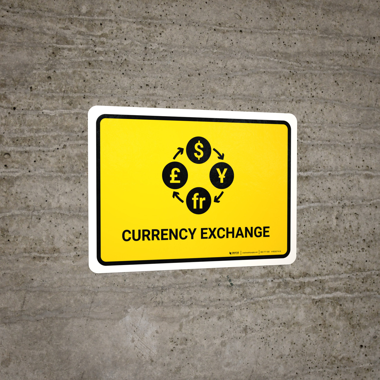 Currency Exchange Yellow Landscape - Wall Sign