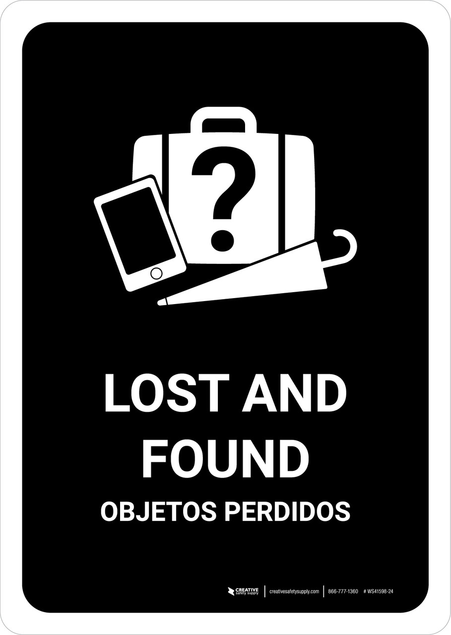 Lost And Found Black Bilingual Spanish Portrait - Wall Sign