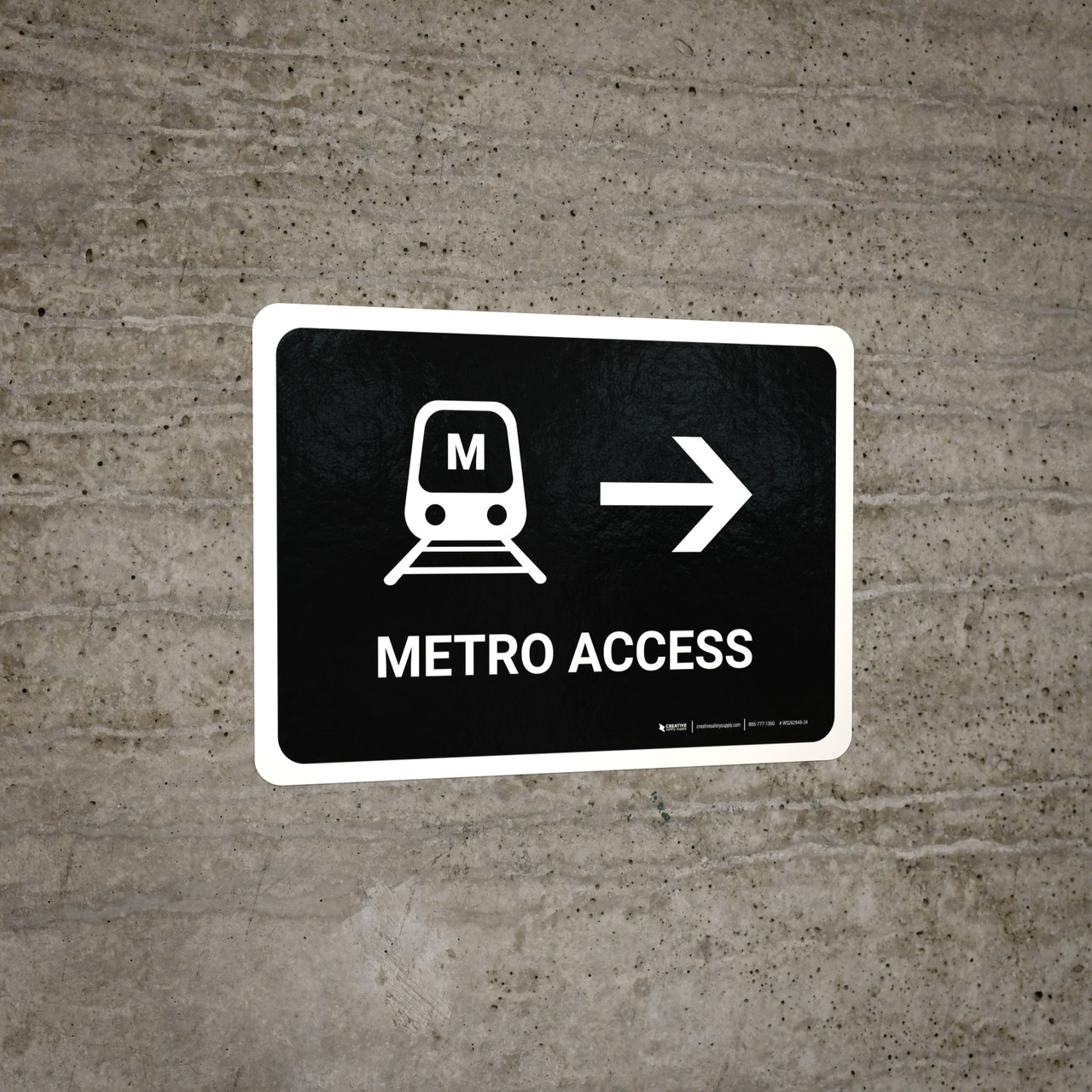 Metro Access With Right Arrow Black Landscape - Wall Sign | Creative ...