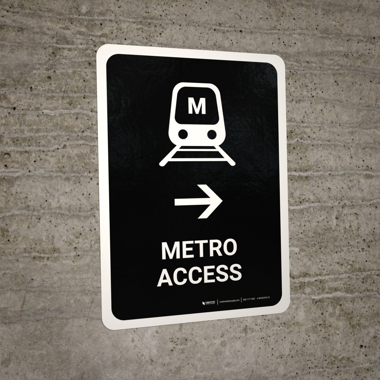 Metro Access With Right Arrow Black Portrait - Wall Sign | Creative ...