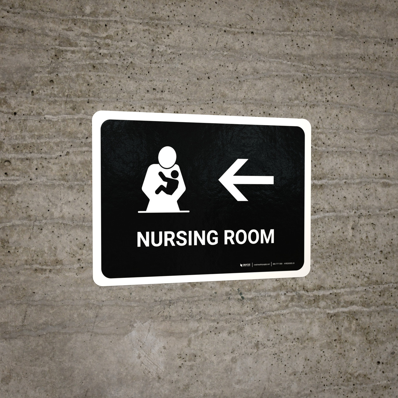 Nursing Room With Left Arrow Black Landscape - Wall Sign | Creative ...