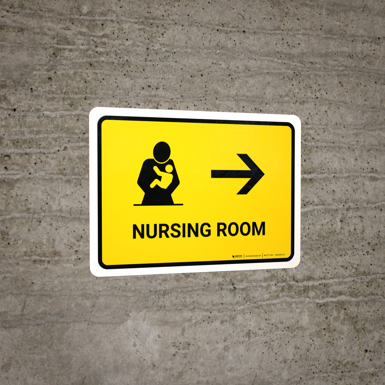 Nursing Room With Right Arrow Yellow Landscape - Wall Sign