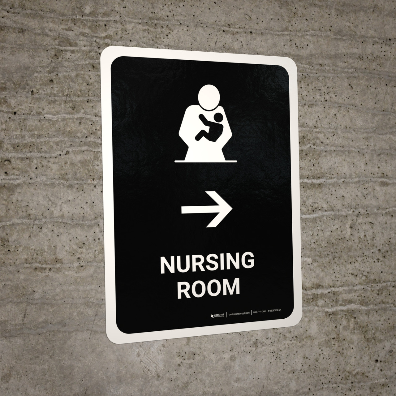 Nursing Room With Right Arrow Black Portrait - Wall Sign | Creative ...