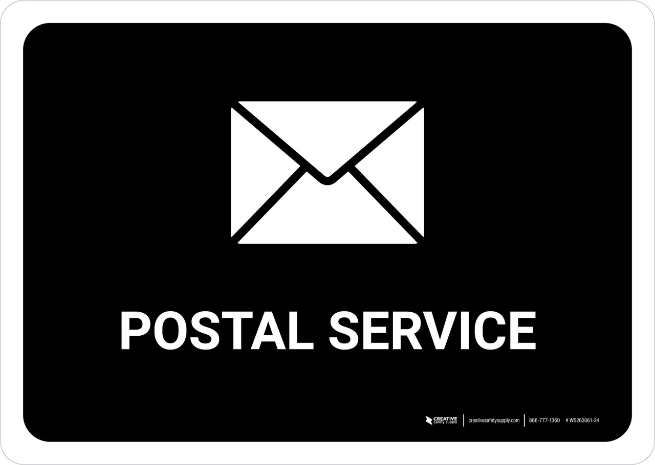Postal Service Black Landscape - Wall Sign
