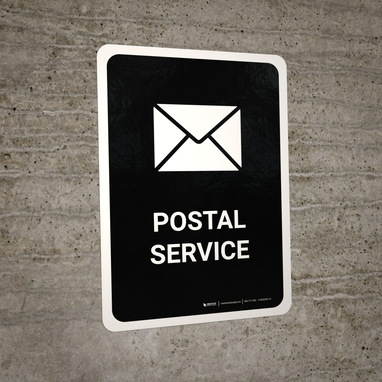 Postal Service Black Portrait - Wall Sign