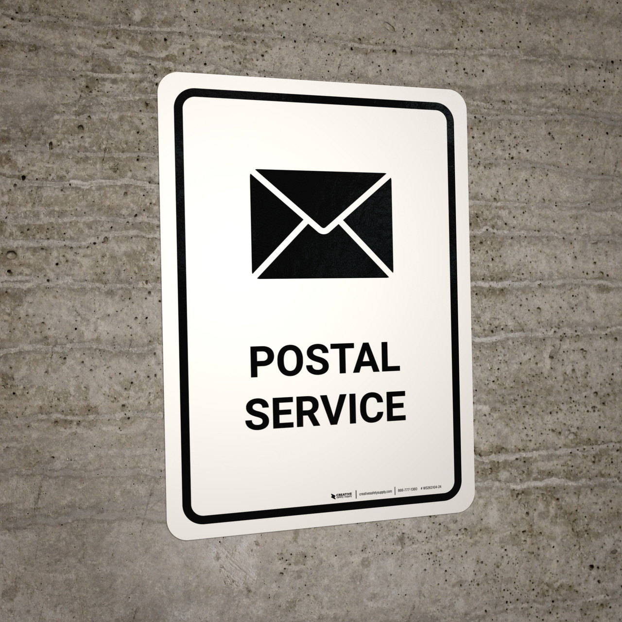 Postal Service White Portrait - Wall Sign