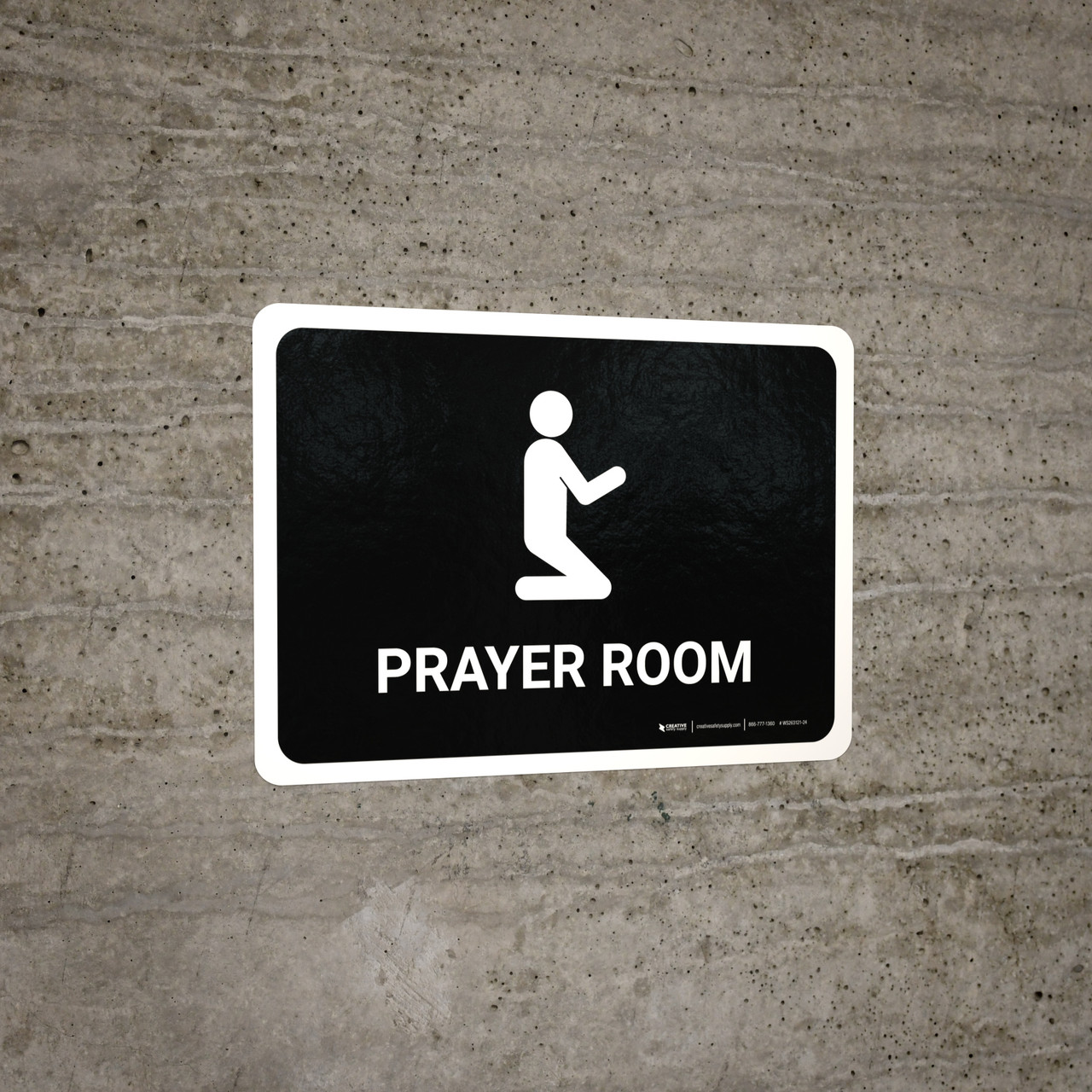 Prayer Room Black Landscape - Wall Sign