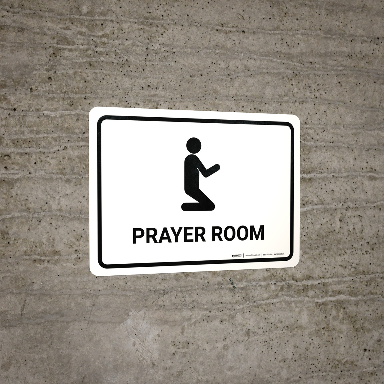 Prayer Room White Landscape - Wall Sign
