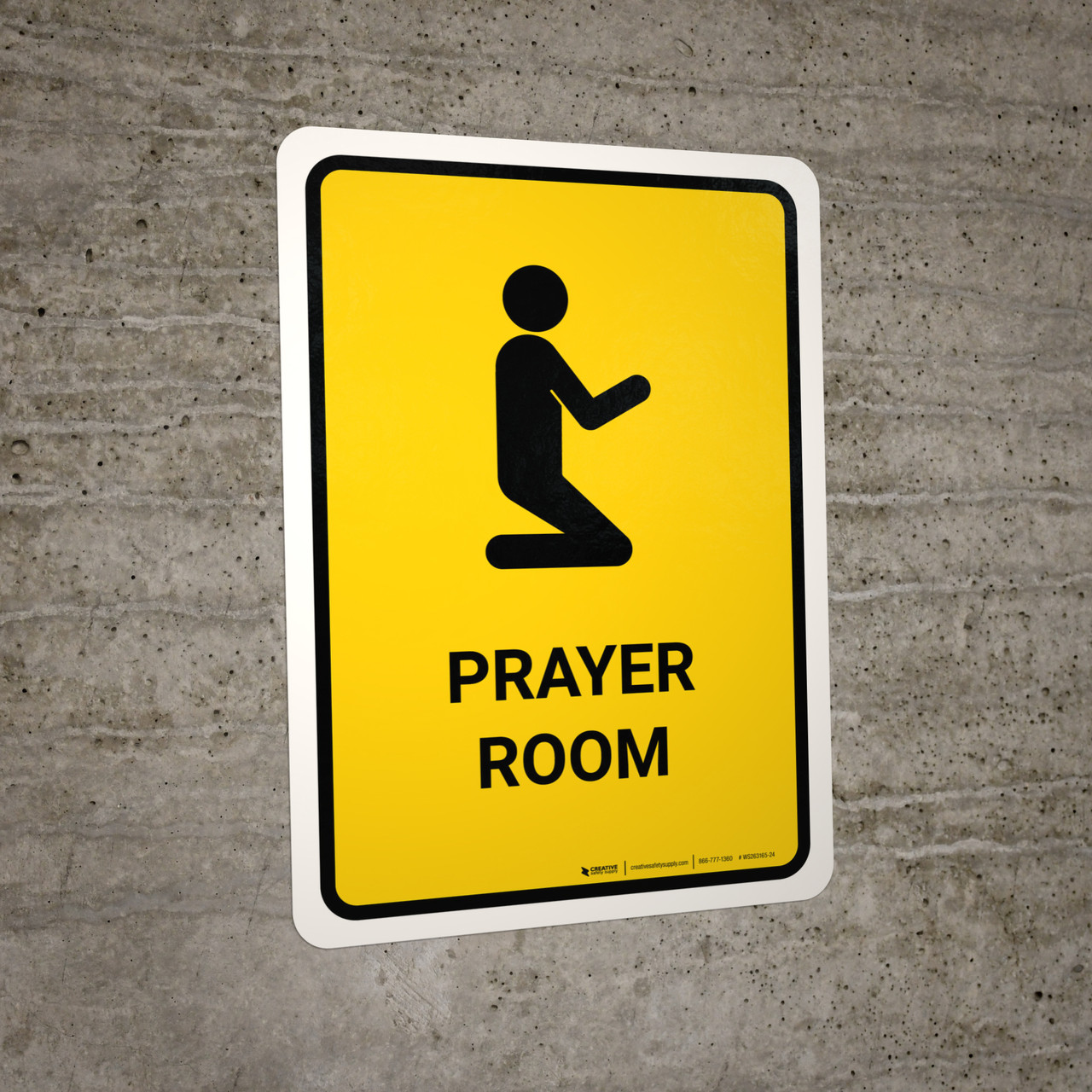 Prayer Room Yellow Portrait - Wall Sign | Creative Safety Supply