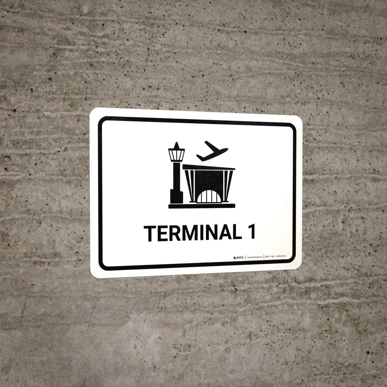 Terminal 1 White Landscape - Wall Sign