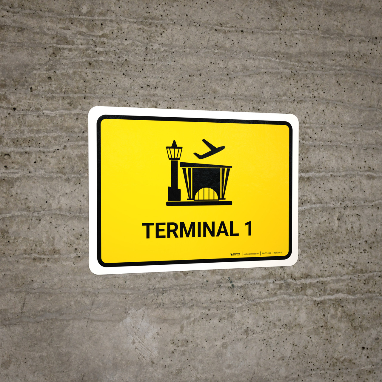 Terminal 1 Yellow Landscape - Wall Sign