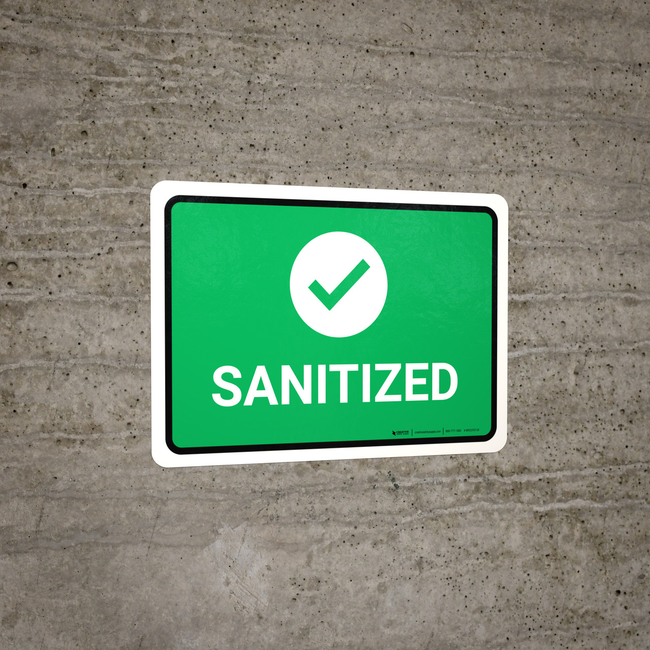 Sanitized with Icon Landscape - Wall Sign | Creative Safety Supply