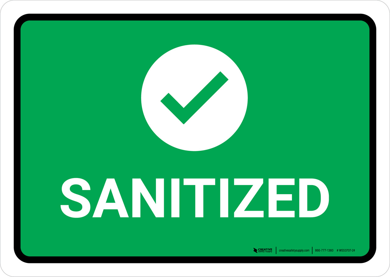 Sanitized with Icon Landscape - Wall Sign