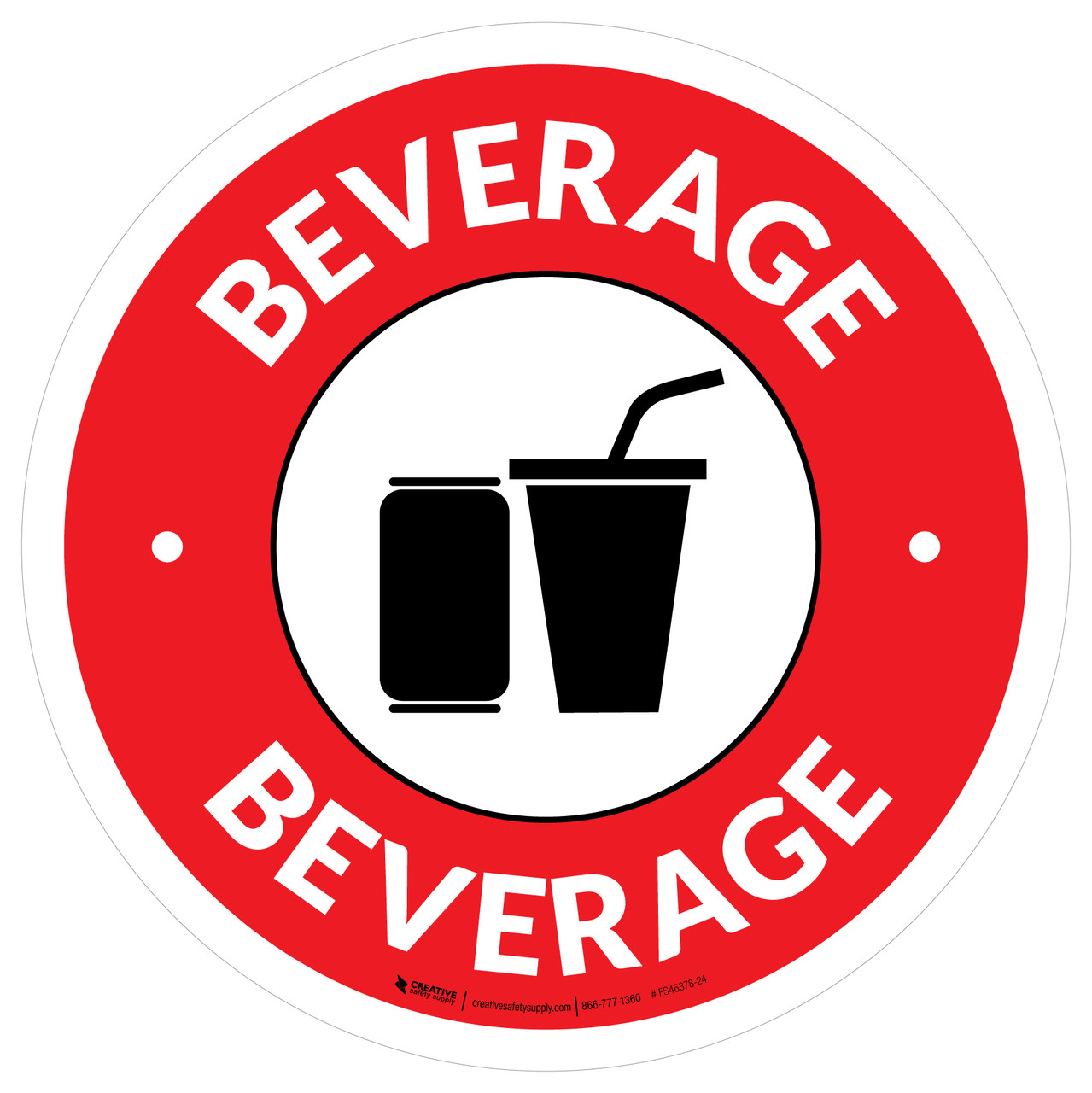 Beverage Circle - Floor Sign