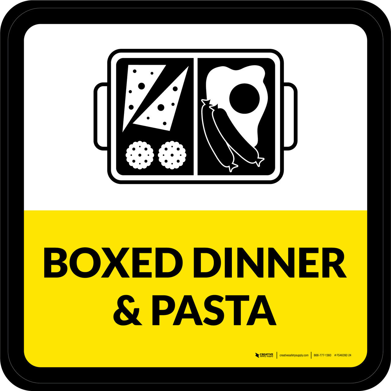 Boxed Dinner & Pasta Square - Floor Sign | Creative Safety Supply