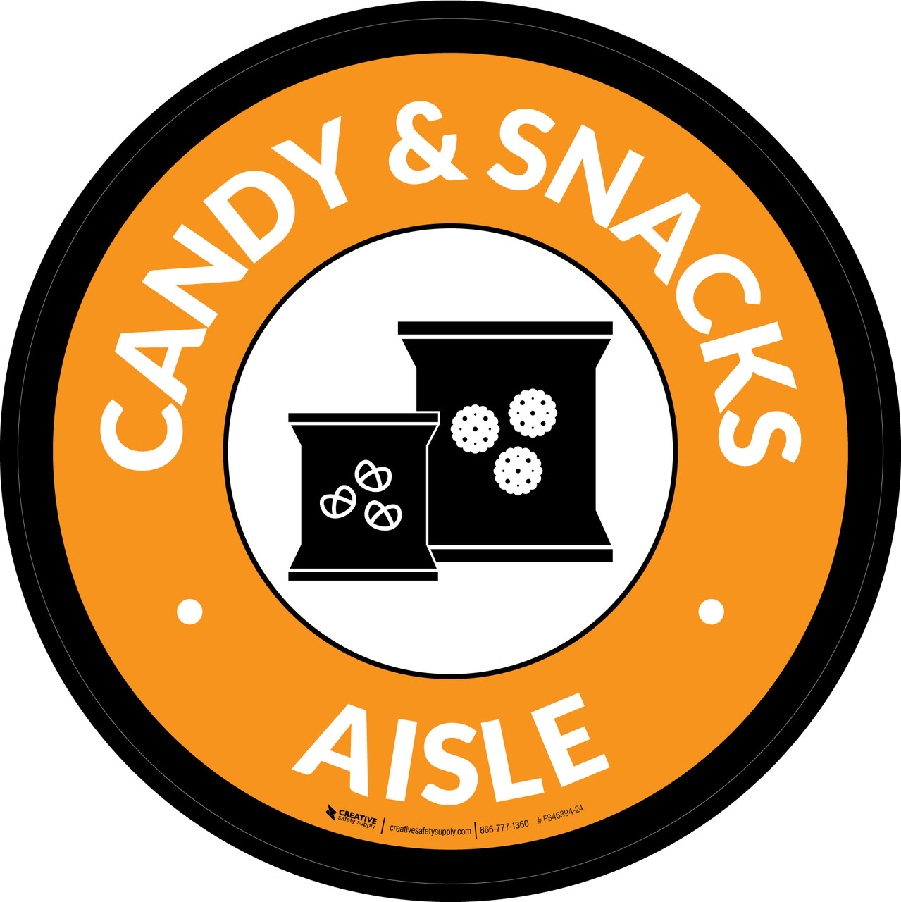 Candy & Snacks Aisle Circle - Floor Sign | Creative Safety Supply