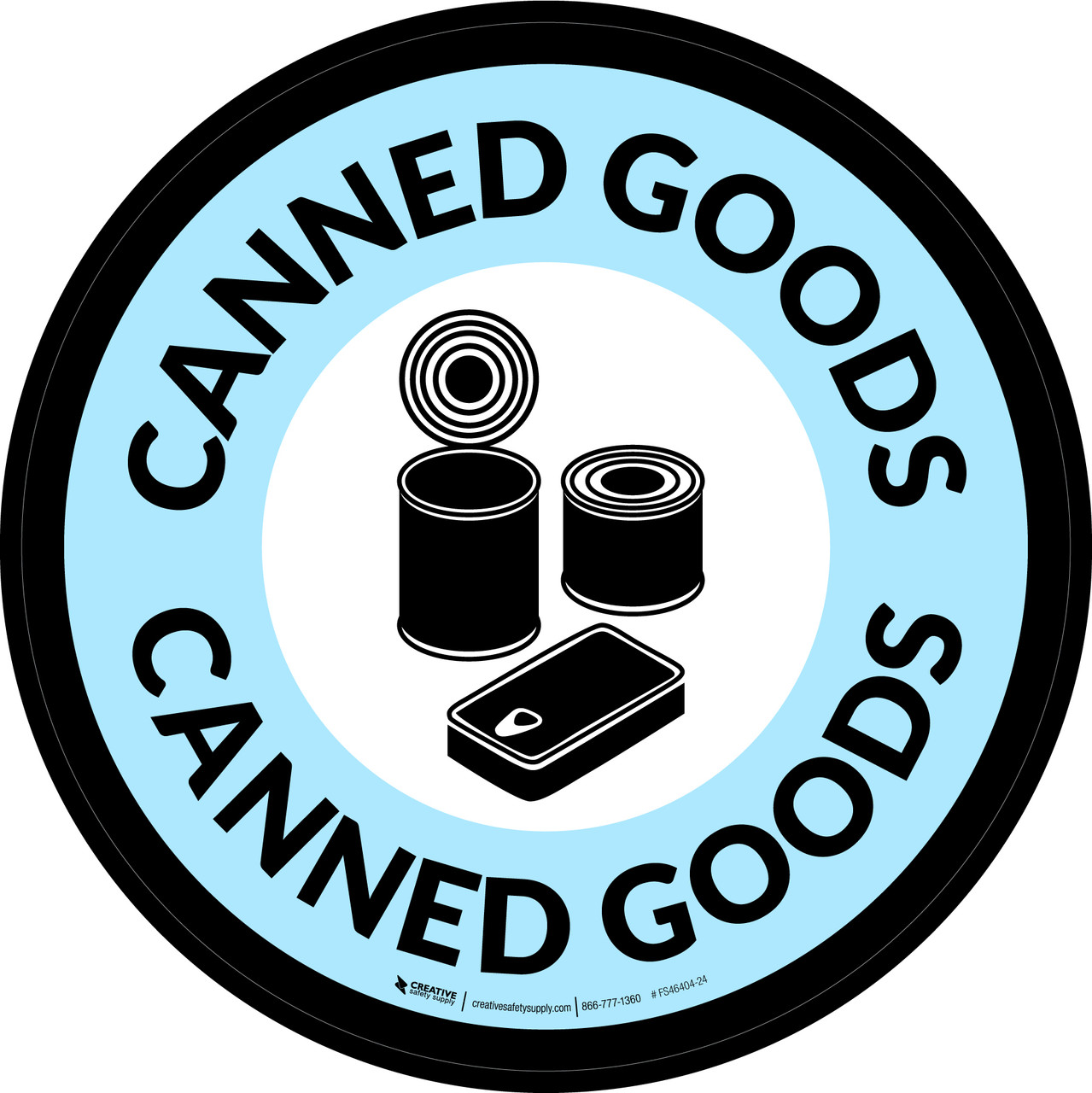 Canned Goods Retail Circle - Floor Sign