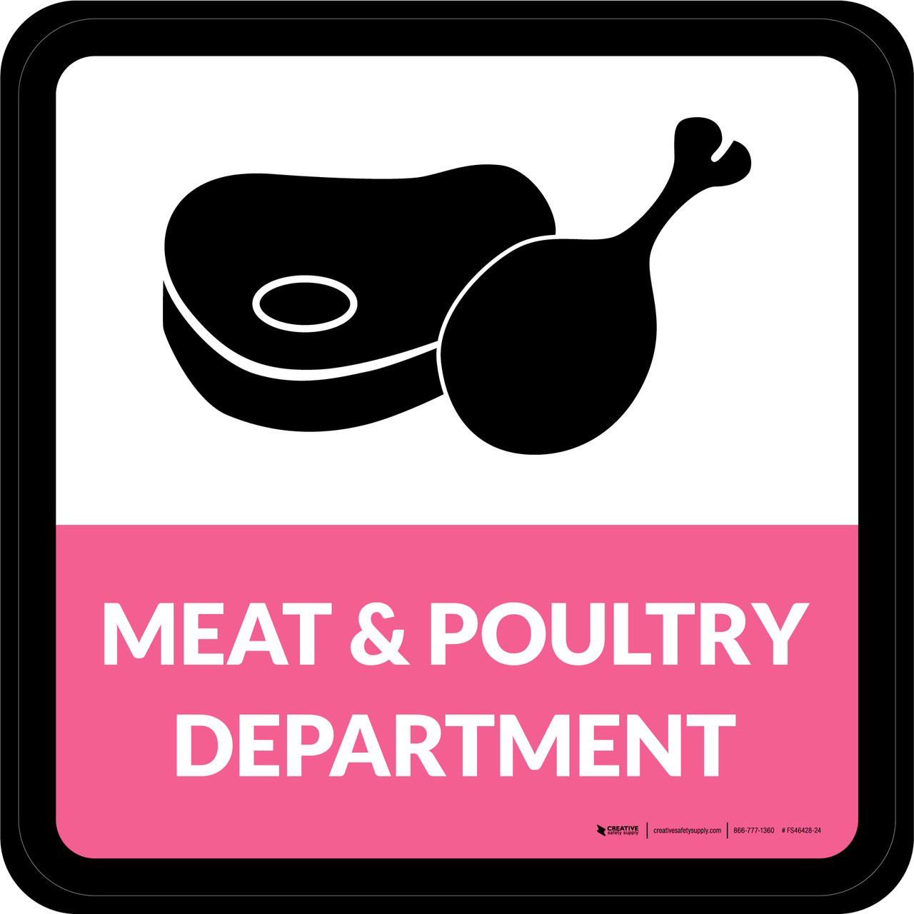 Meat & Poultry Department Square - Floor Sign