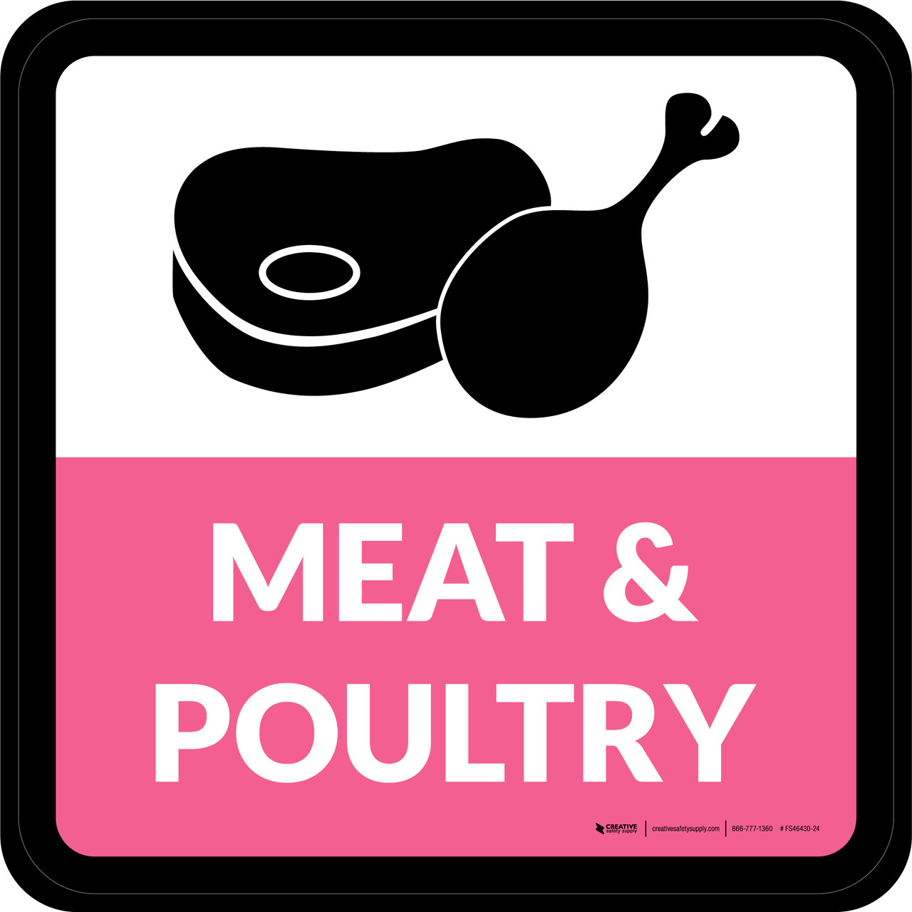 Meat & Poultry Retail Square - Floor Sign