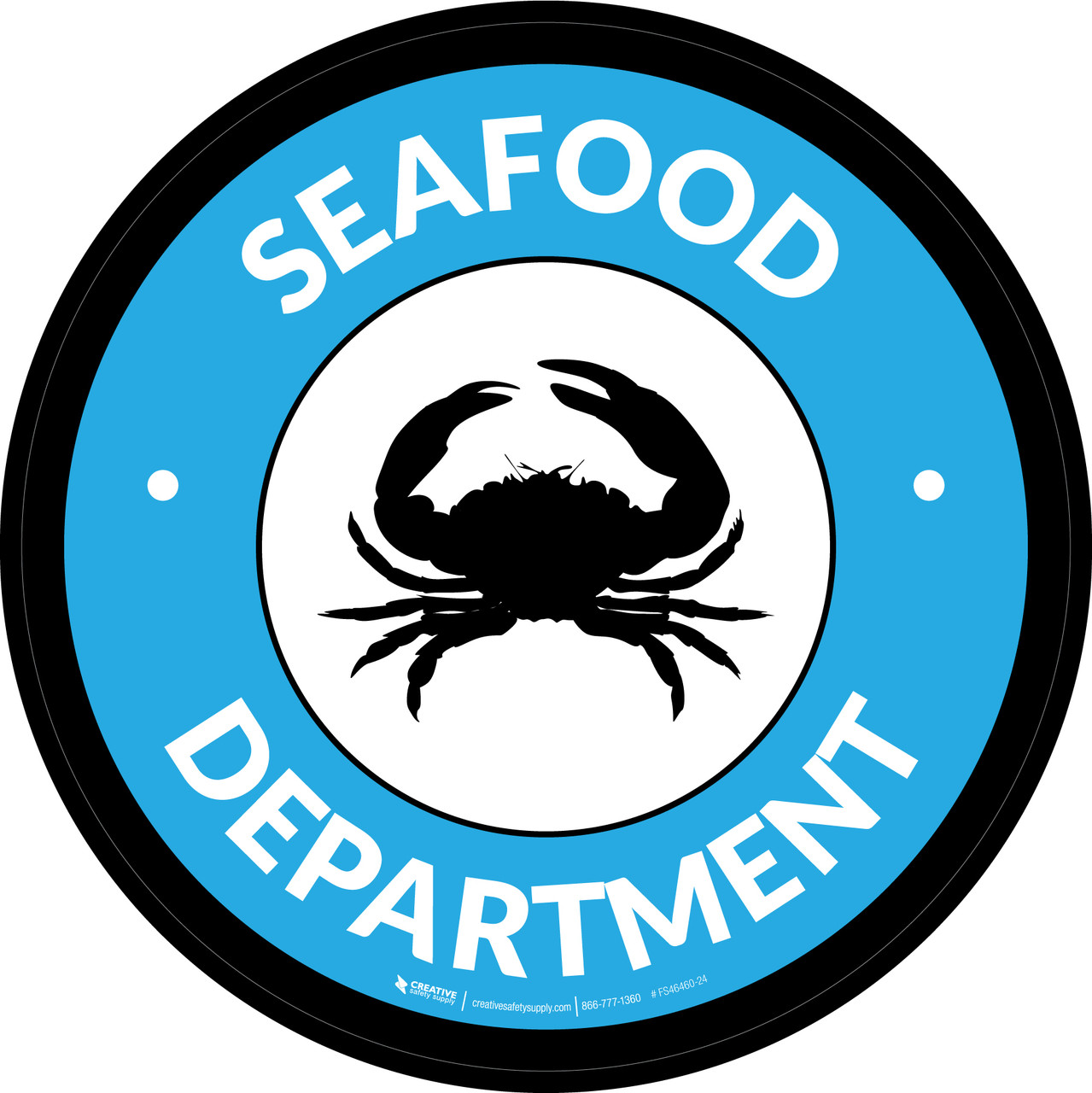 Seafood Department Circle - Floor Sign | Creative Safety Supply