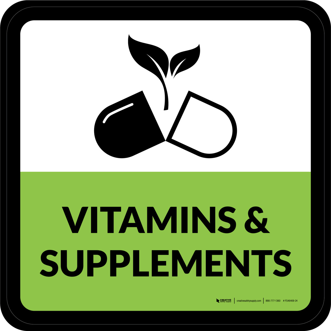Vitamins & Supplements Square - Floor Sign