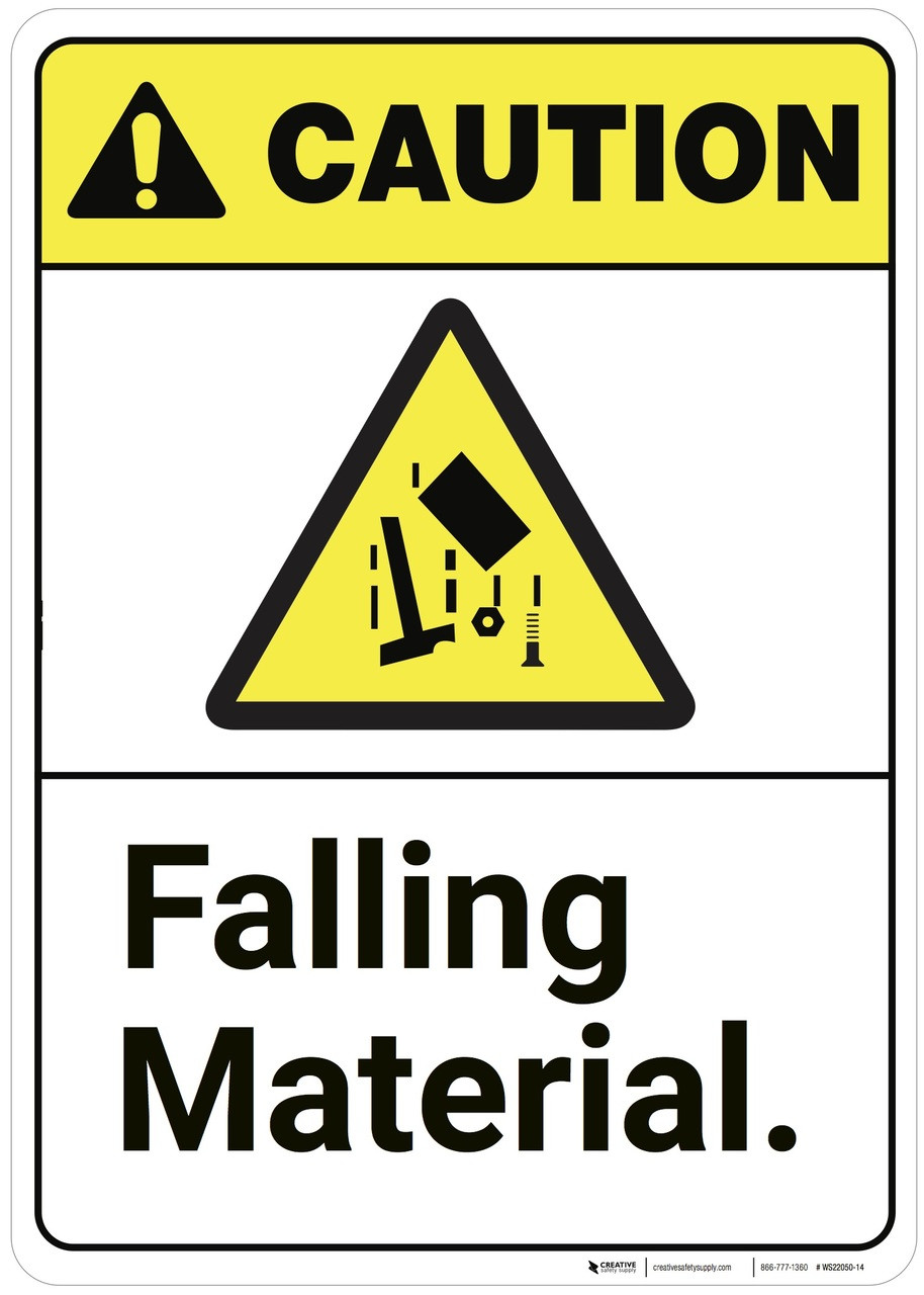 Caution: Falling Material ANSI - Wall Sign
