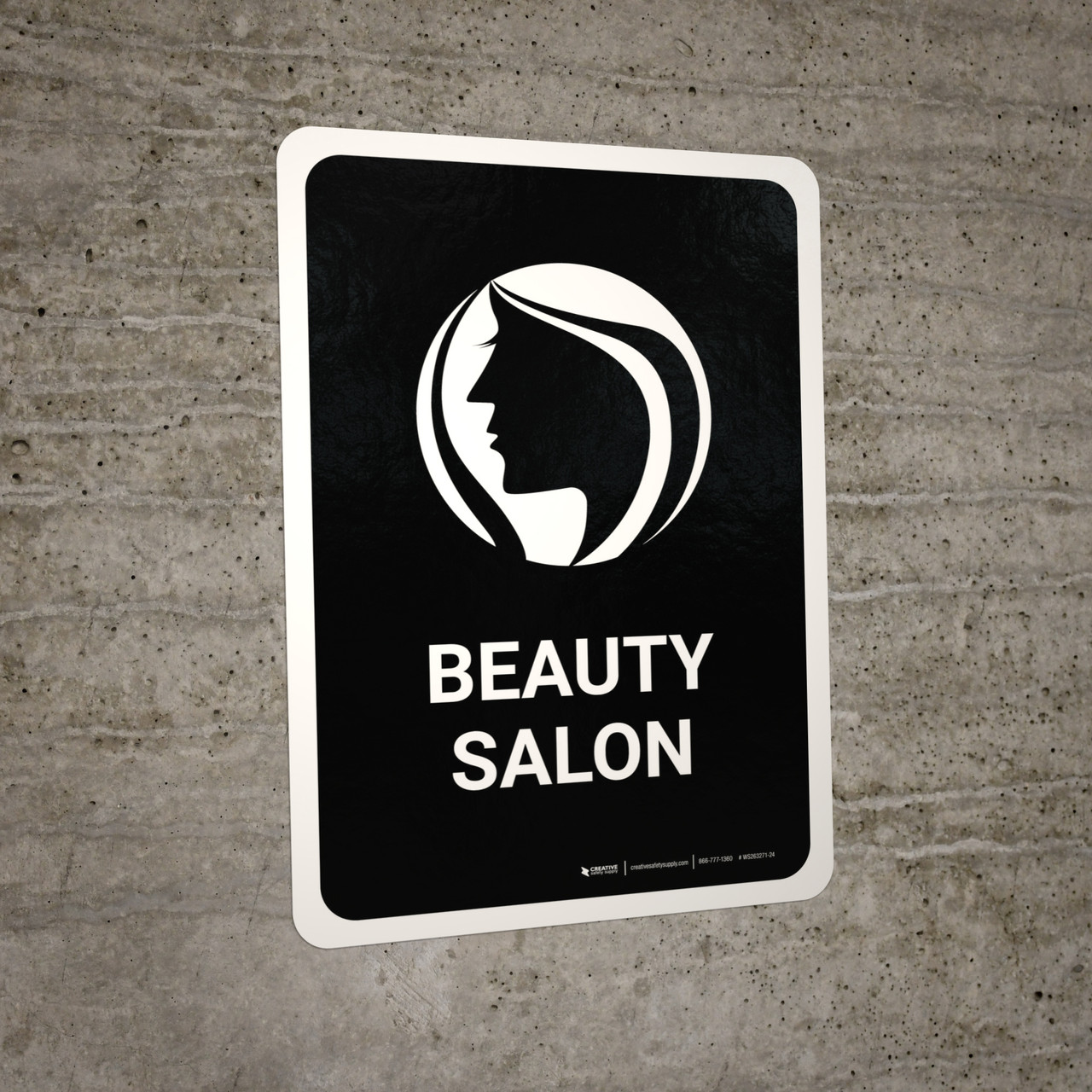 Beauty Salon Black Portrait - Wall Sign | Creative Safety Supply