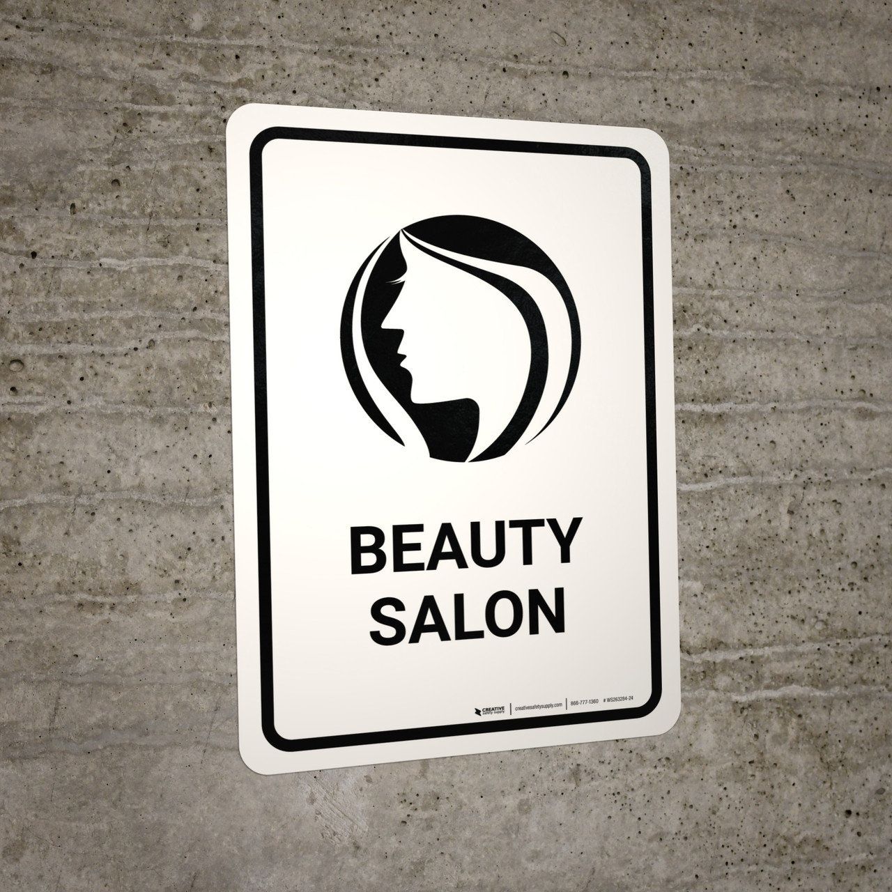 Beauty Salon White Portrait - Wall Sign