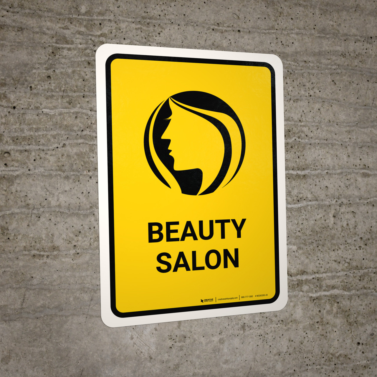Beauty Salon Yellow Portrait - Wall Sign