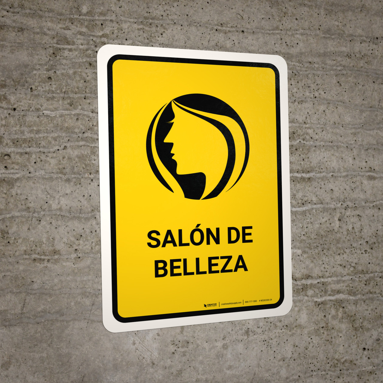 Beauty Salon Yellow Spanish Portrait - Wall Sign