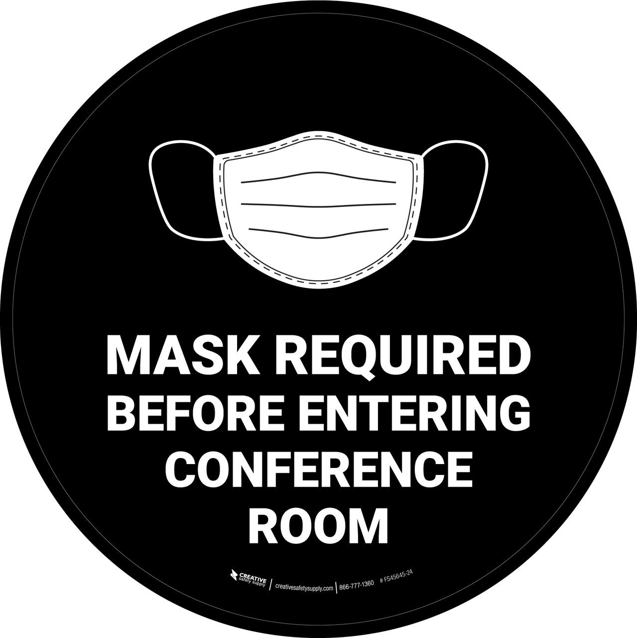 Mask Required Before Entering Conference Room Black Circular - Floor ...