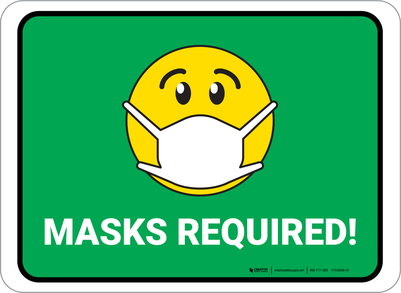 Masks Required Green Rectangular - Floor Sign | Creative Safety Supply