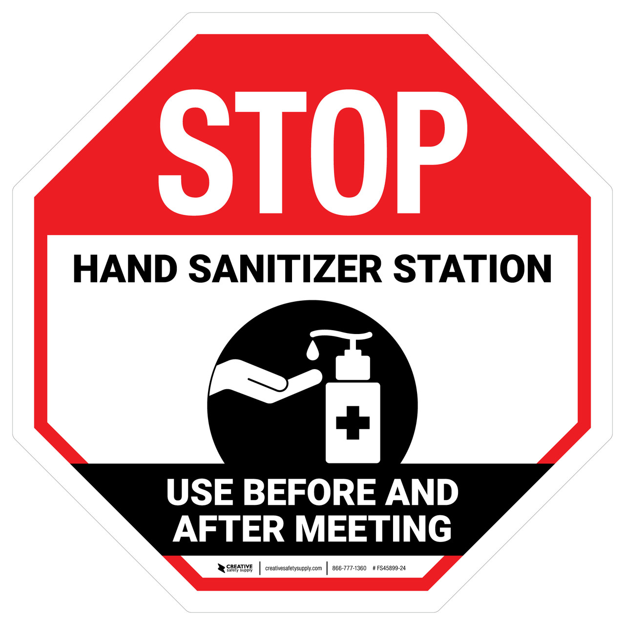 Stop: Use Before And After Meeting Circular - Floor Sign